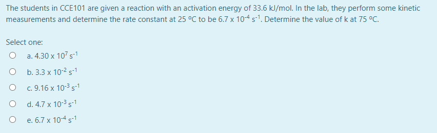 Solved The students in CCE101 are given a reaction with an | Chegg.com