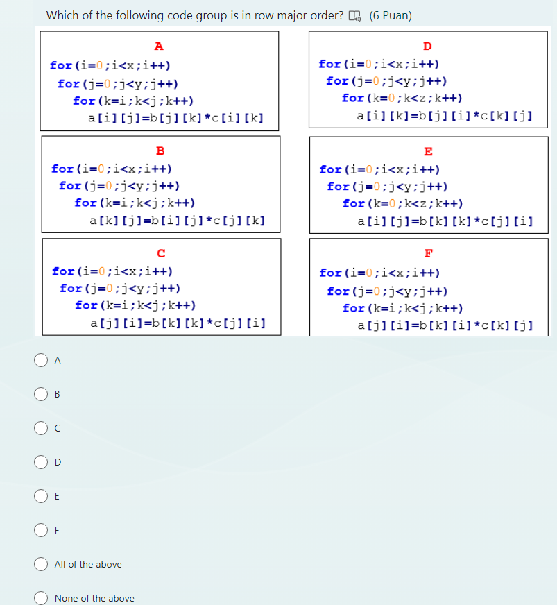 Solved A B C D E F All of the above None of the above | Chegg.com