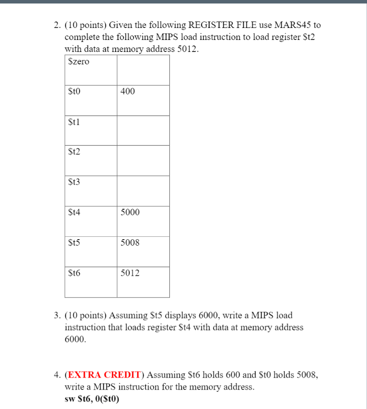 CIS 173 Assembly Language_Exam #2 – MIPS Programming | Chegg.com