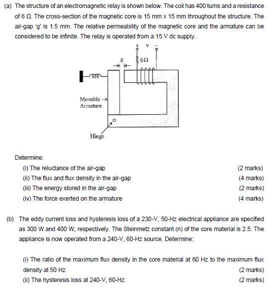 Solved (a) The structure of an electromagnetic relay is | Chegg.com