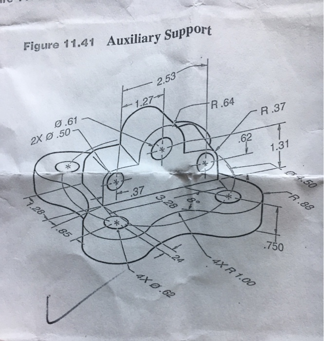 Solved How do I draw this in auto cad? Step by step | Chegg.com