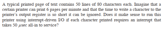 Solved A typical printed page of text contains 50 lines of | Chegg.com