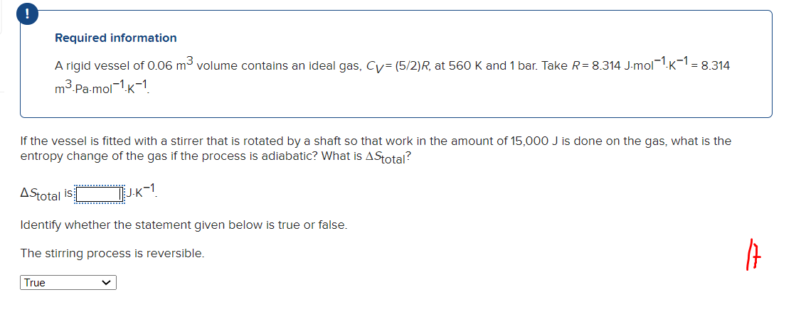 Solved ! Required information A rigid vessel of 0.06 m3 | Chegg.com