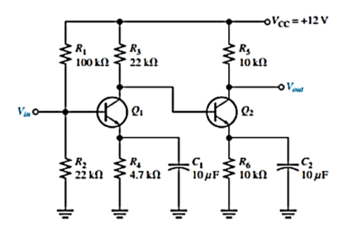 Solved What is the total current gain if hie is 1 kΩ, hfe is | Chegg.com