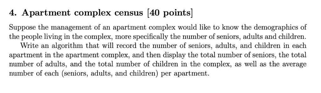 Solved 1. inputs: any value needed by your algorithm must be | Chegg.com