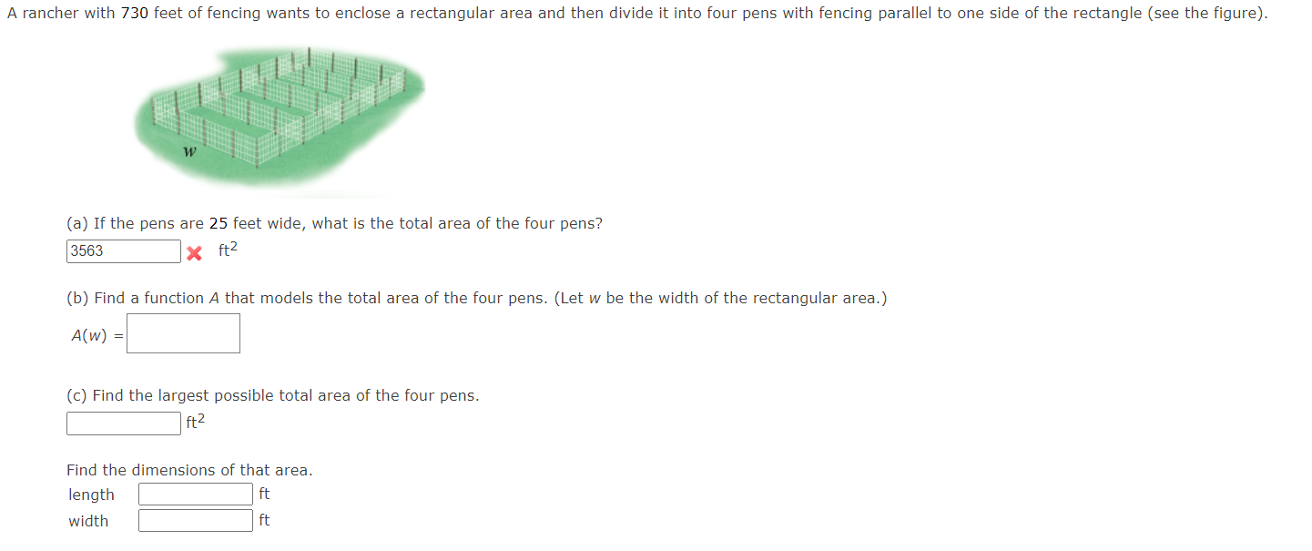 Solved rancher with 730 feet of fencing wants to enclose a | Chegg.com