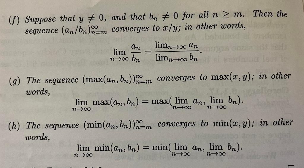 Solved Please prove (a)(b)(f) for Theorem 6.1.19 (Limit | Chegg.com