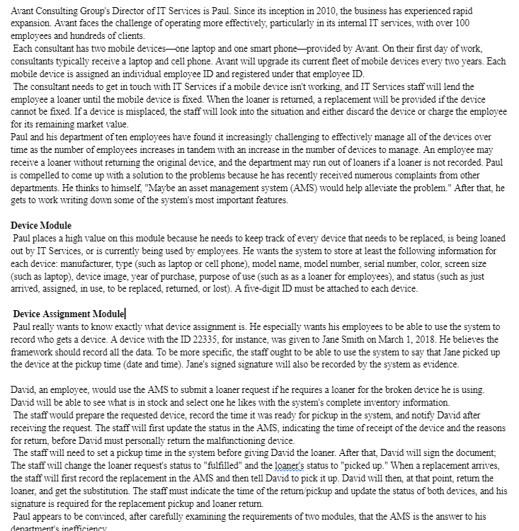 Please draw the Use Case diagrams, a Use Case | Chegg.com