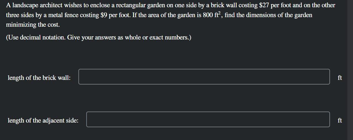 Solved A landscape architect wishes to enclose a rectangular | Chegg.com