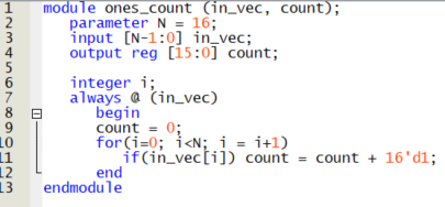 Write a Verilog testbench, named ones_cout_tb.v | Chegg.com