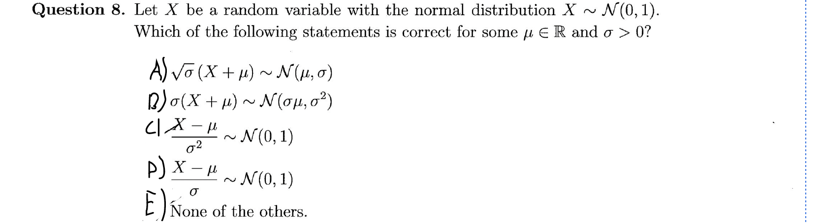 Solved Question 8. ﻿Let x ﻿be a random variable with the | Chegg.com
