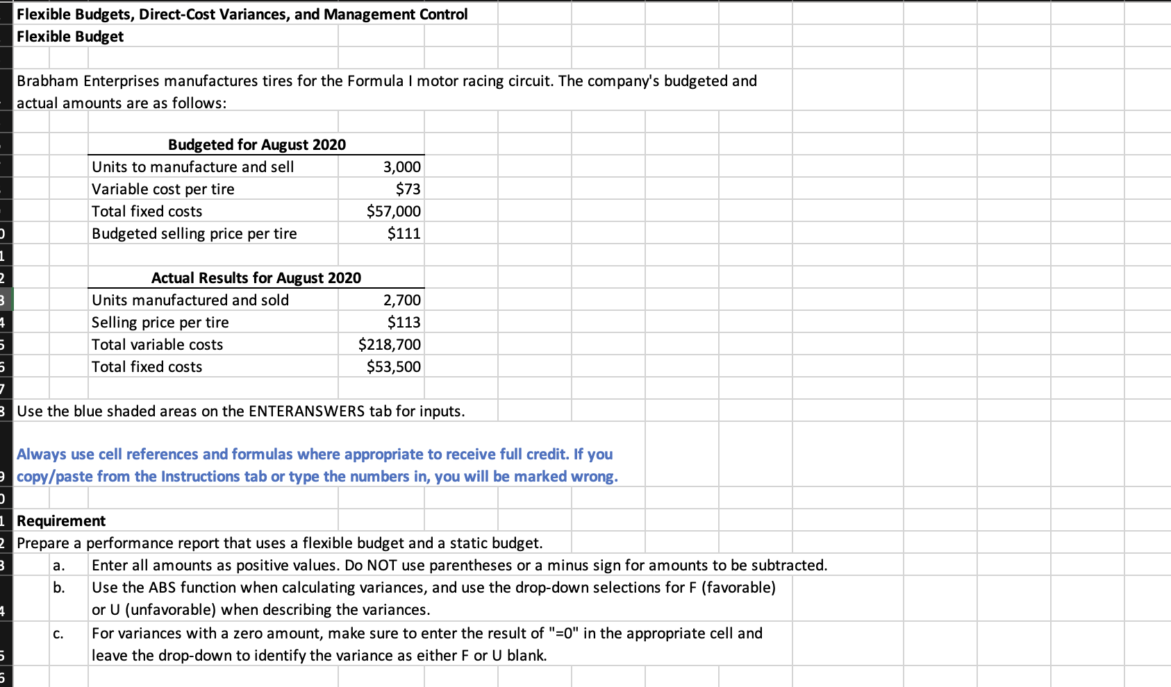 Solved Flexible Budgets, Direct-Cost Variances, and | Chegg.com