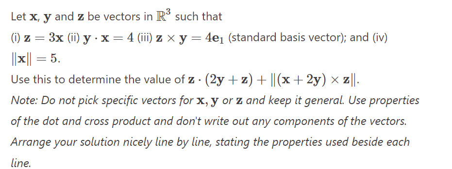 Solved Let x,y and z be vectors in R3 such that (i) z=3x | Chegg.com
