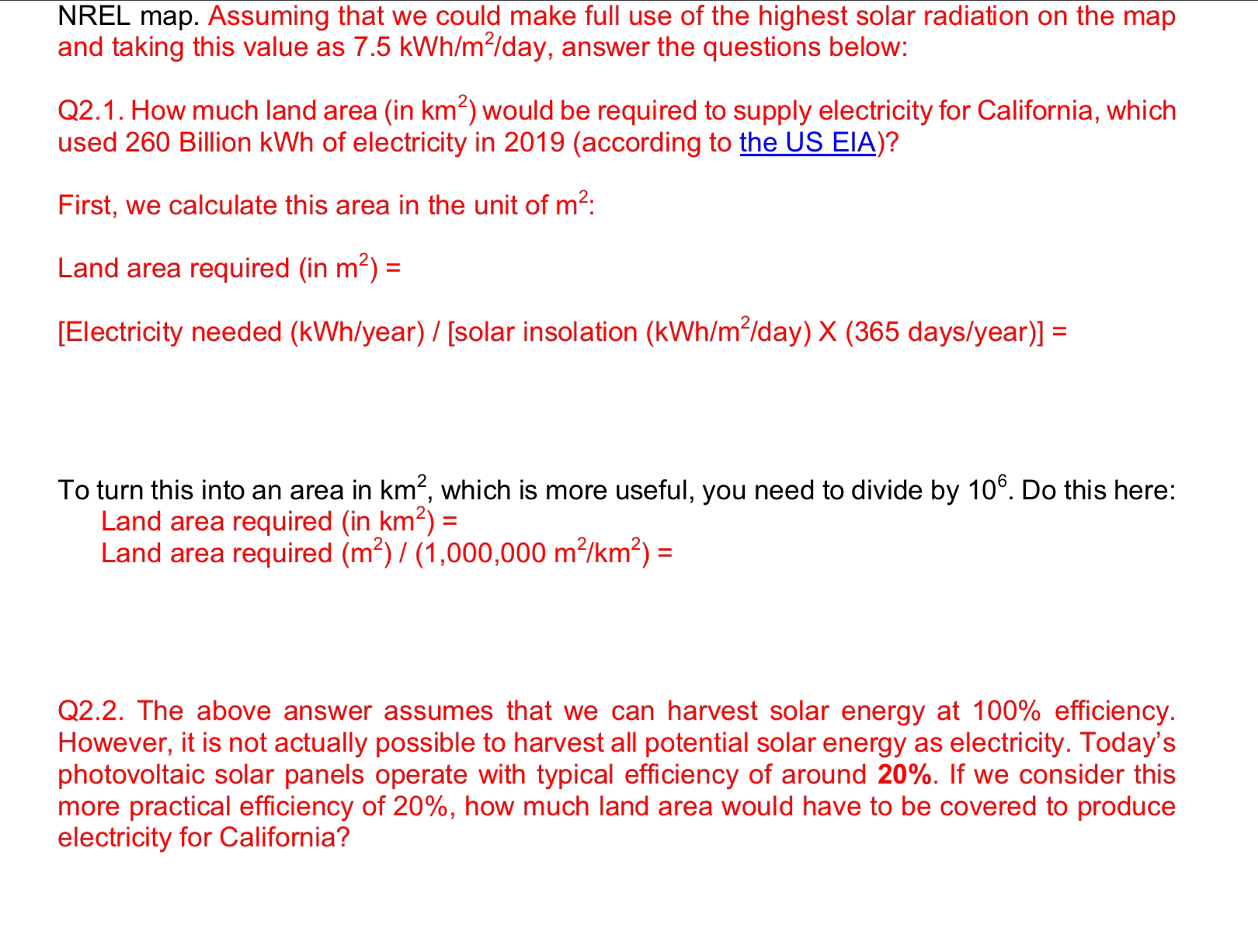 NREL map. Assuming that we could make full use of the | Chegg.com
