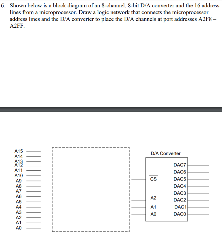Solved 6. Shown below is a block diagram of an 8-channel, | Chegg.com