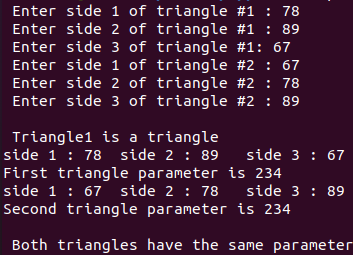 Solved Need Help comparing two objects ( triangle and t2) to | Chegg.com