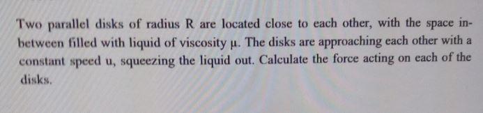 Solved Two parallel disks of radius R are located close to | Chegg.com
