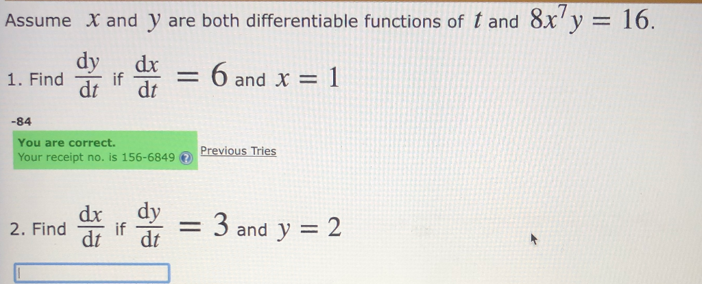 Solved Assume X And Y Are Both Differentiable Functions Of T
