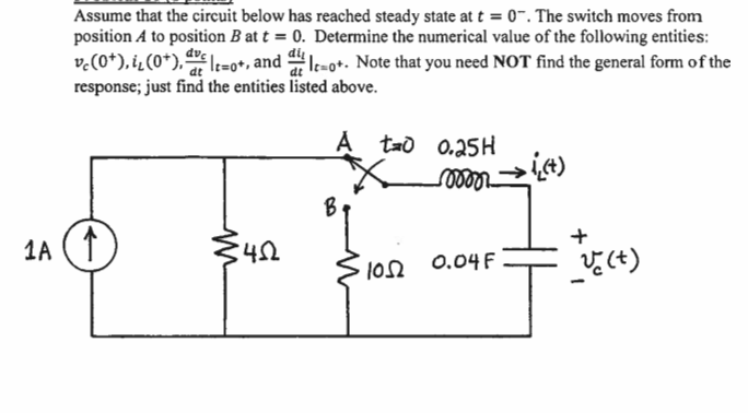 Solved Assume that the circuit below has reached steady | Chegg.com