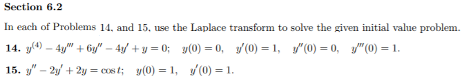Solved use Laplace transform to solve initial value | Chegg.com