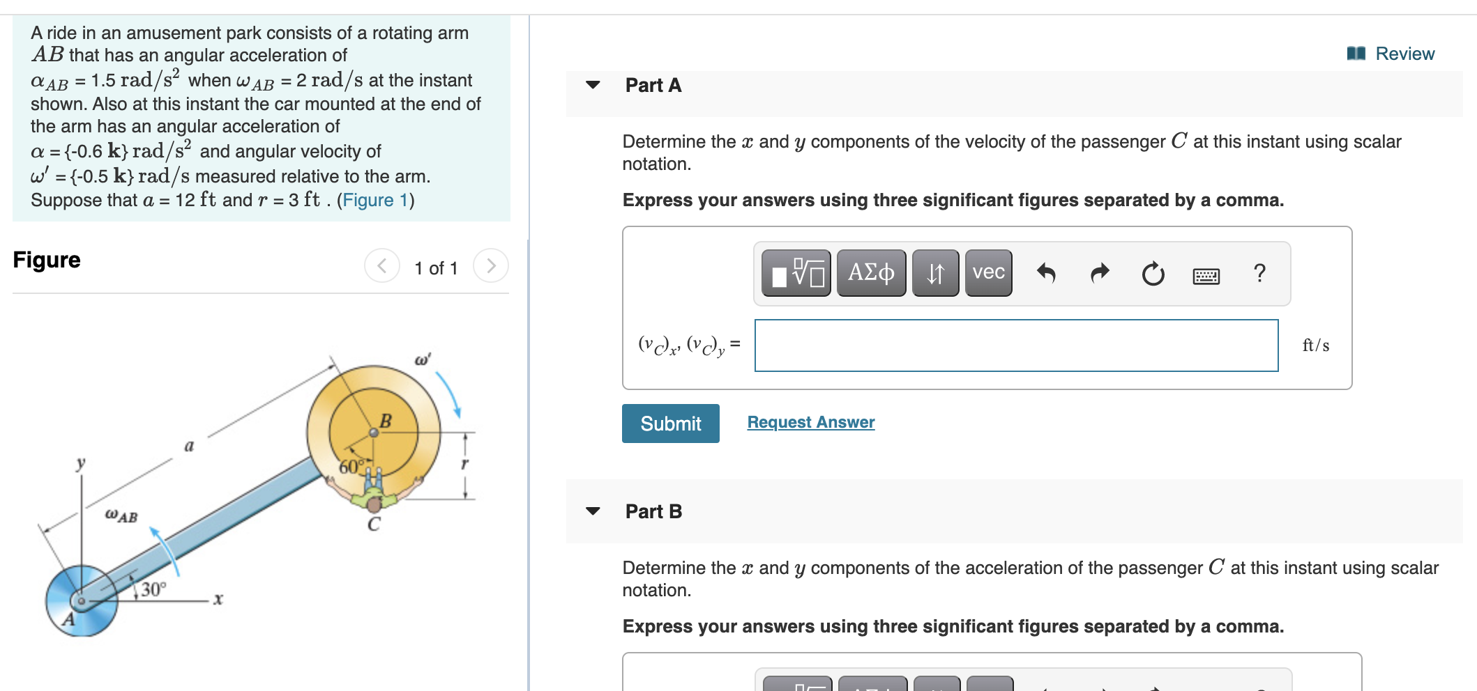 Solved Review Part A A ride in an amusement park consists of | Chegg.com