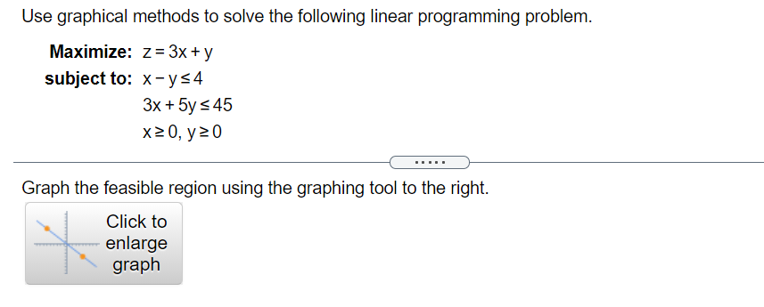Solved Use graphical methods to solve the following linear | Chegg.com