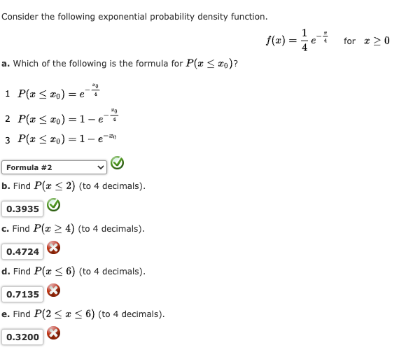 Solved Consider the following exponential probability | Chegg.com