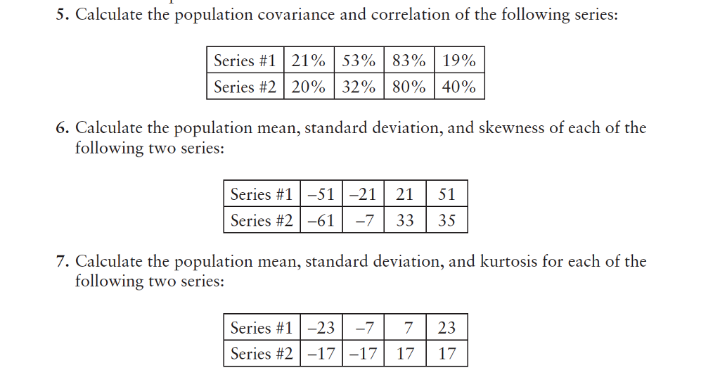 Solved 5. Calculate the population covariance and | Chegg.com