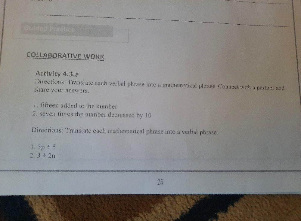 Solved CHECKING FOR UNDERSTANDING Activity 4.2 A. | Chegg.com