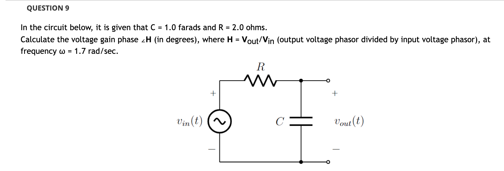 Solved the circuit below, it is given that C=1.0 farads and | Chegg.com