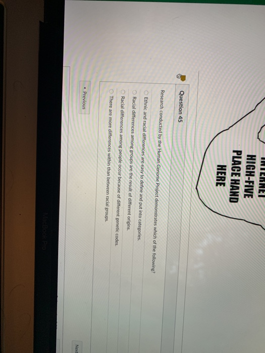 Solved HIGH-FIVE PLACE HAND HERE Question 45 Research | Chegg.com
