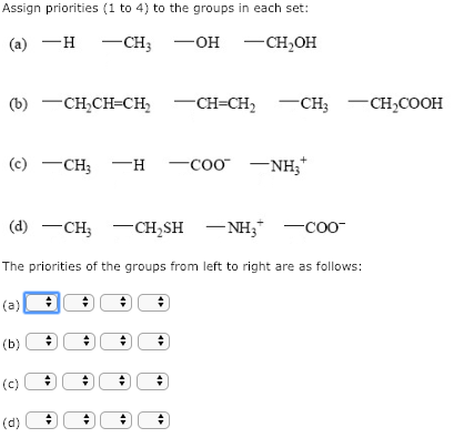 Solved Assign priorities (1 to 4) to the groups in each set: | Chegg.com