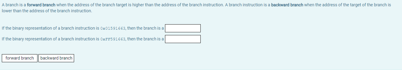 Solved lower than the address of the branch instruction. If | Chegg.com