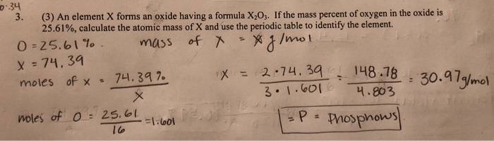 Solved o 34 3. (3) An element X forms an oxide having a | Chegg.com