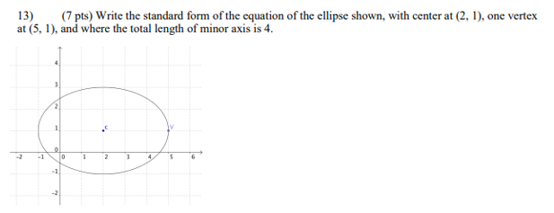 Solved 13) (7 pts) Write the standard form of the equation | Chegg.com