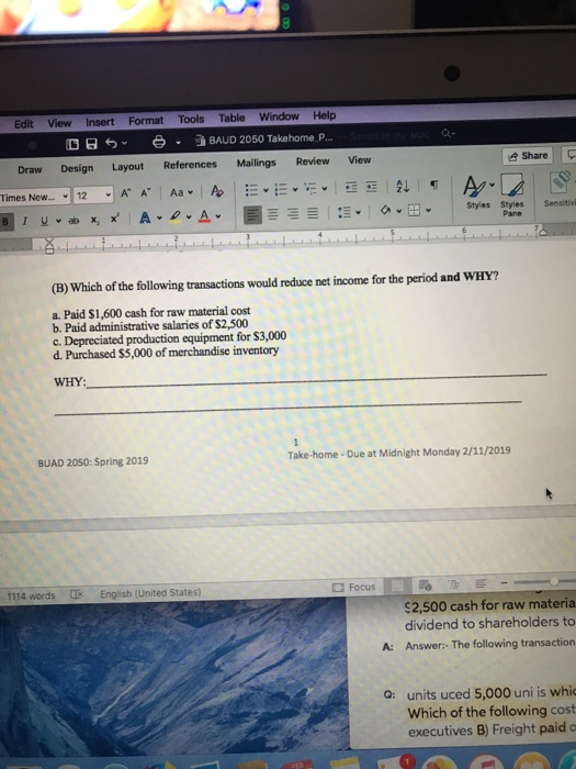 Solved Edit View Insert Format Tools Table Window Help Draw | Chegg.com