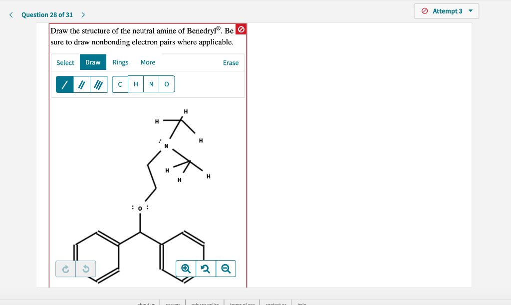 Solved Draw the structure of the neutral amine of Benedryl®. | Chegg.com
