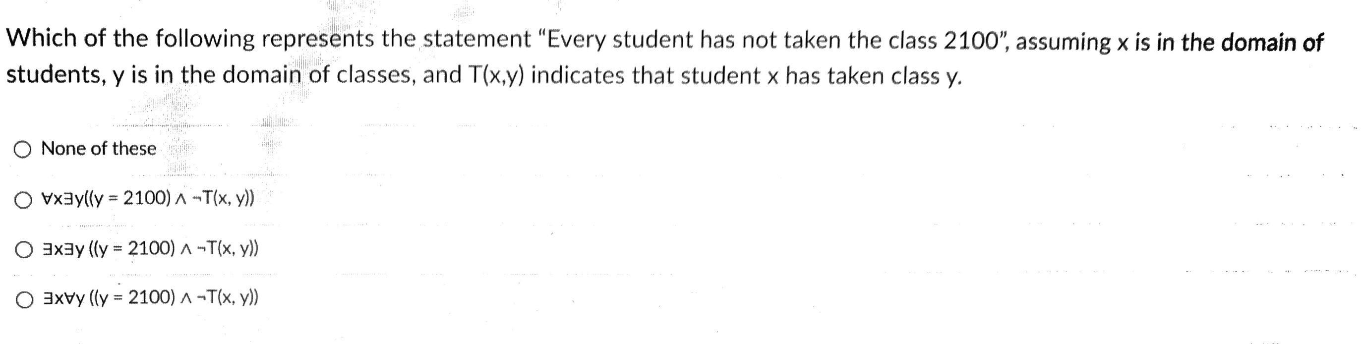 Solved Which of the following represents the statement | Chegg.com