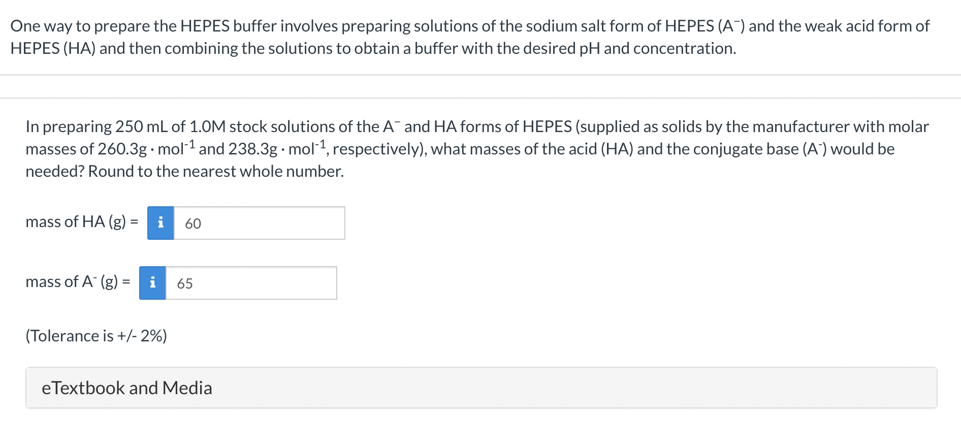 Solved One way to prepare the HEPES buffer involves | Chegg.com