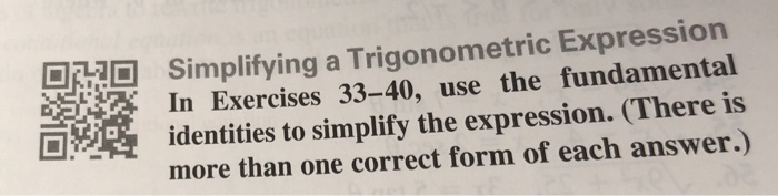 Solved ?? ?Simplifying a Trigonometric Expression In | Chegg.com