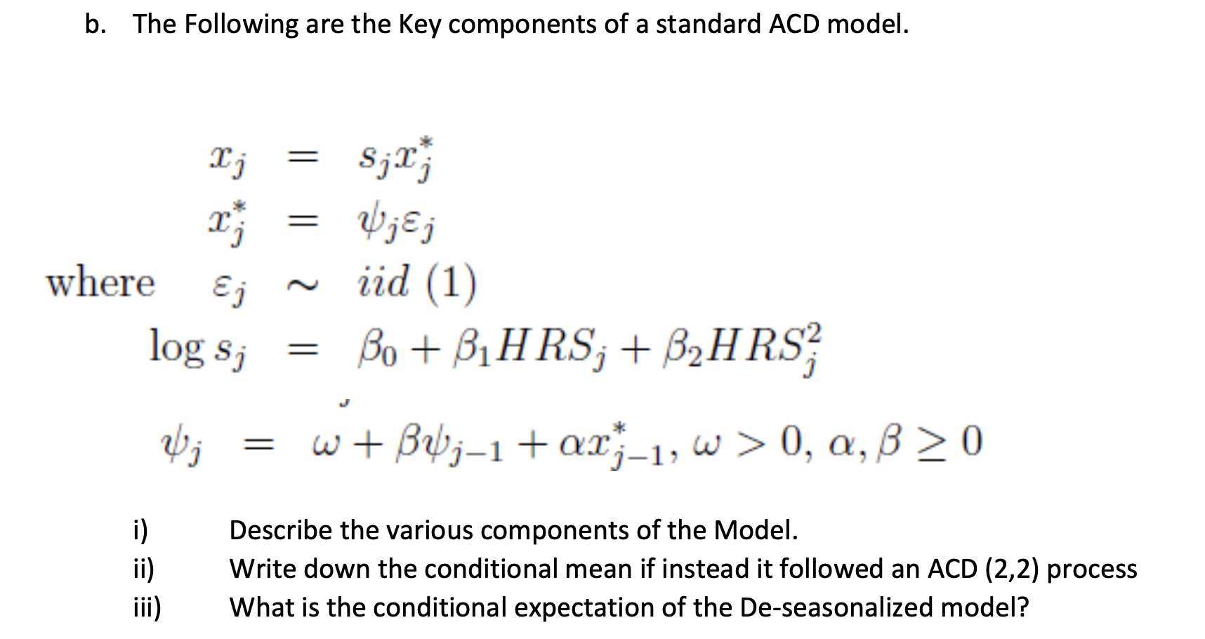Solved b. The Following are the Key components of a standard | Chegg.com