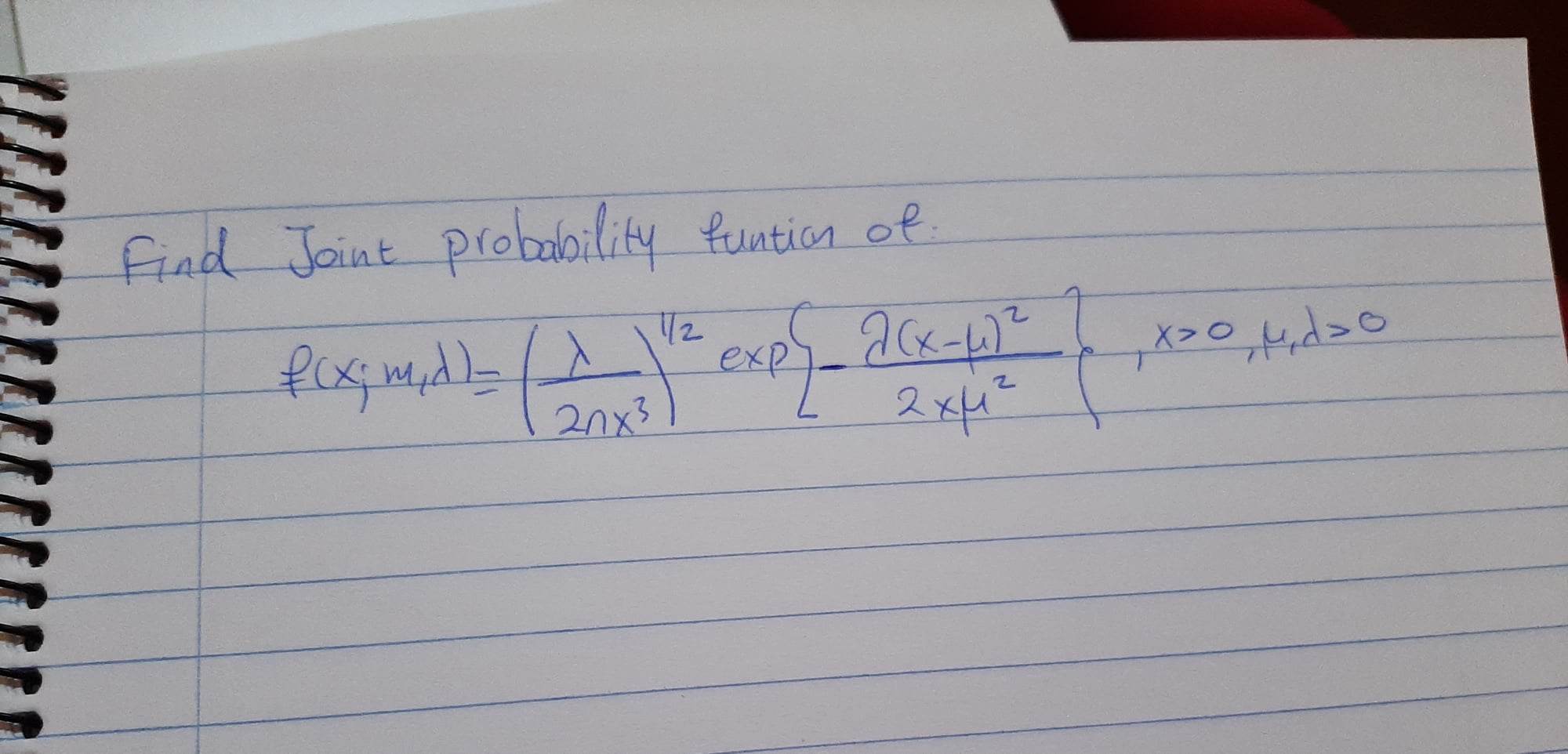 Solved Find Joint probability funtion of: | Chegg.com