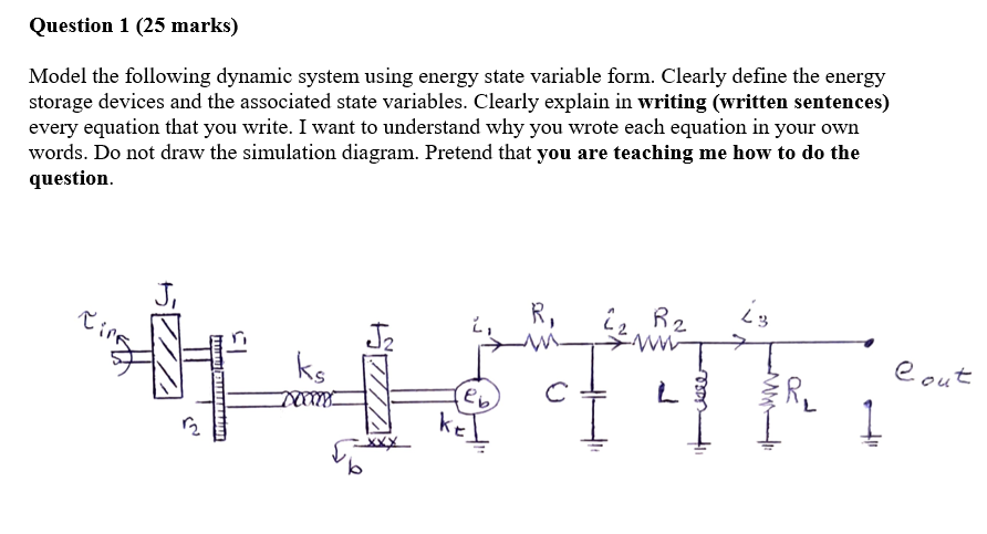 Solved Question 1 (25 marks) Model the following dynamic | Chegg.com