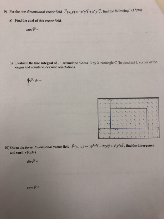 Solved 9) For the two dimensional vector field F(x, | Chegg.com