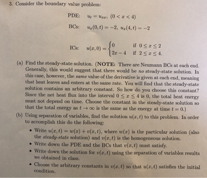 Solved 3. Consider the boundary value problem: PDE: ut = | Chegg.com