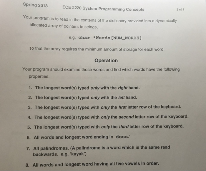 Solved Need help with #7 i already have a longest word | Chegg.com