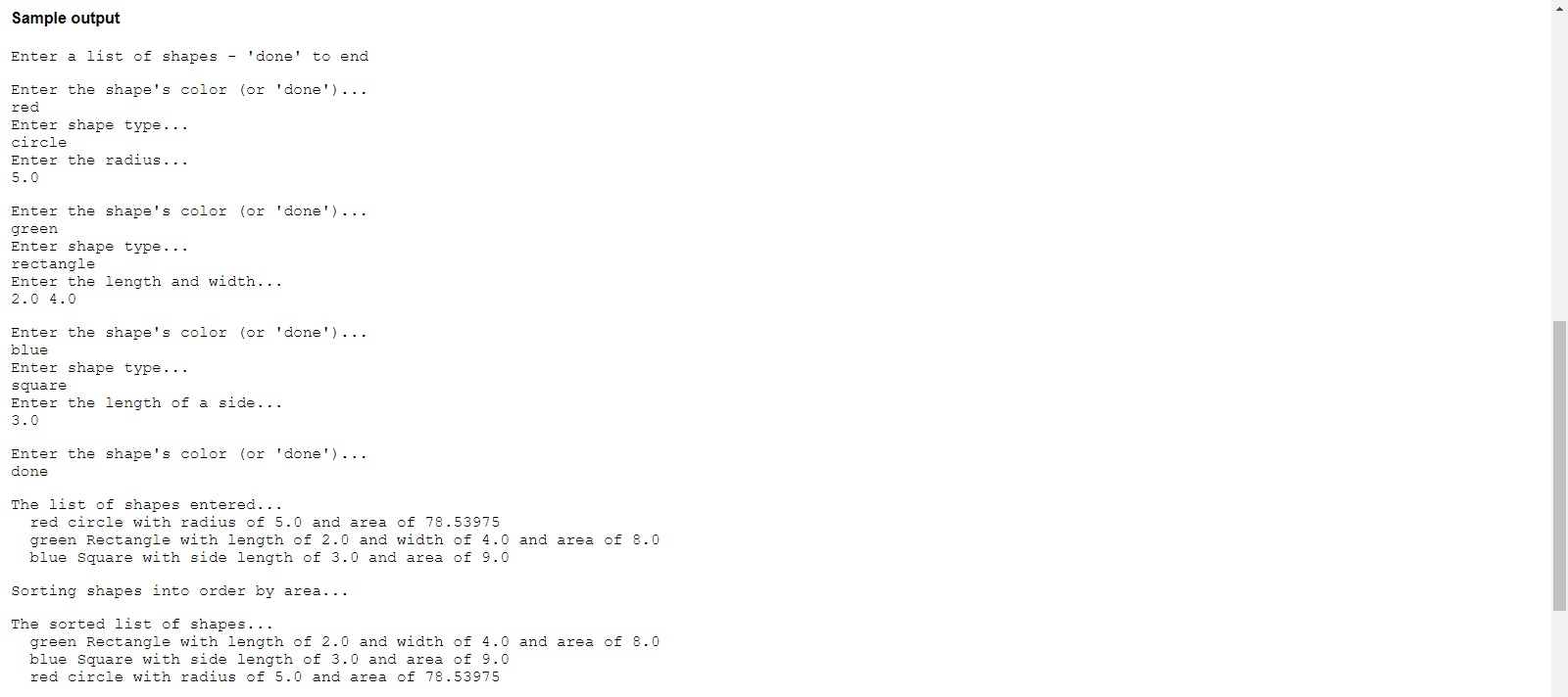Solved class Shape. the following public methods: - public | Chegg.com