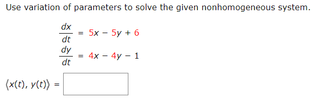 Solved Use variation of parameters to solve the given | Chegg.com