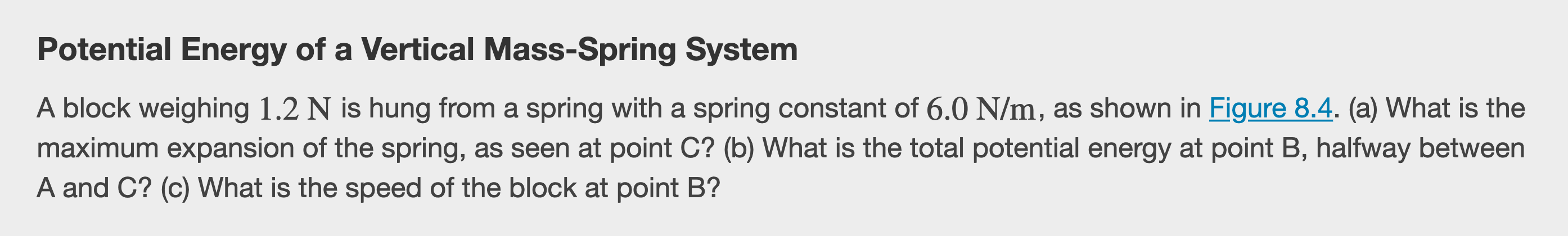 Solved Potential Energy of a Vertical Mass-Spring System A | Chegg.com