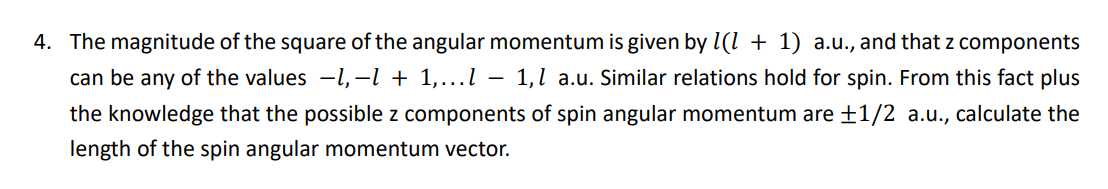 Solved 4. The magnitude of the square of the angular | Chegg.com